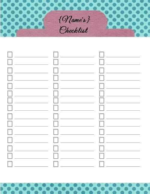 Checklist Template