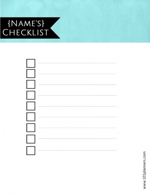 Checklist Template