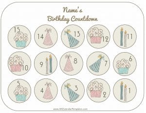 Free Printable Birthday Countdown | Customize Online
