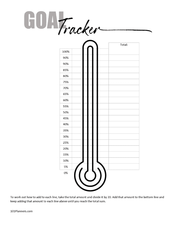 Free printable goal tracker | Many options and designs