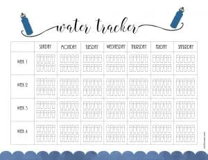 Free water tracker printable | Customizable | Instant Download