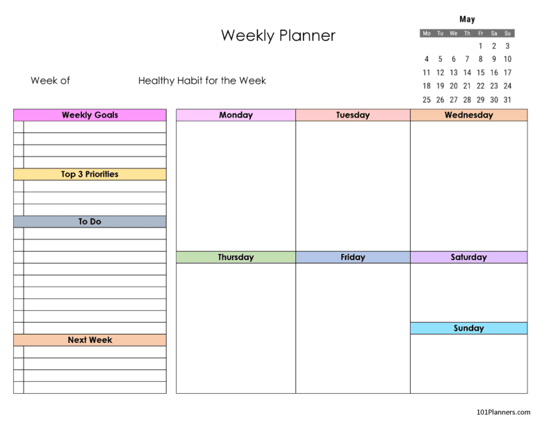 Free Printable Week Calendars | Customize Online & Print at Home
