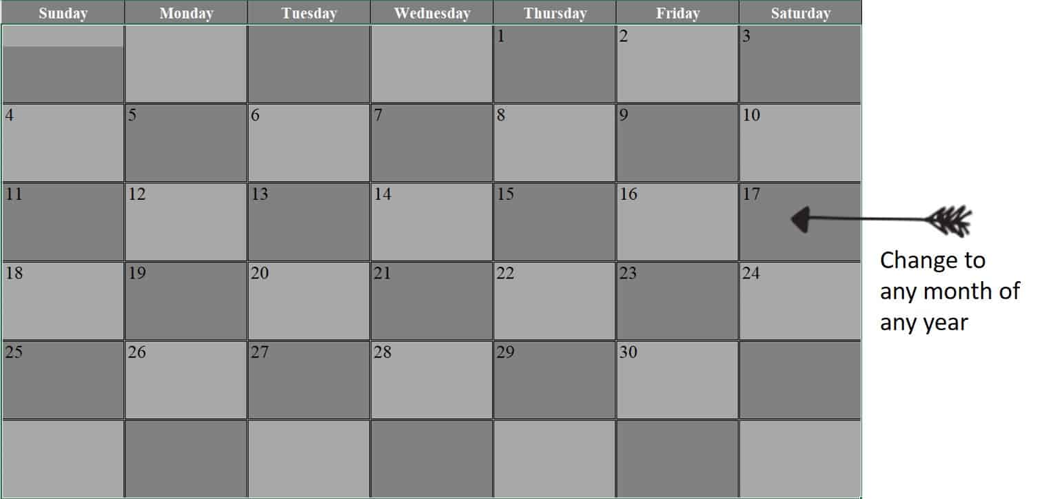 FREE Blank Calendar Templates | Word, Excel, PDF for any month