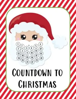 Free printable Christmas countdown and Advent calendar