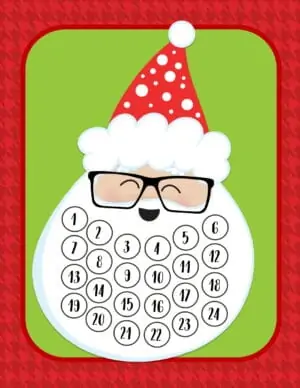 Free printable Christmas countdown and Advent calendar