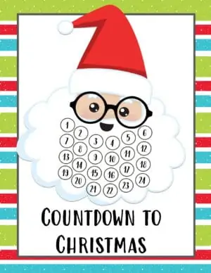 Free printable Christmas countdown and Advent calendar
