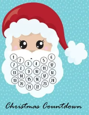 Free printable Christmas countdown and Advent calendar