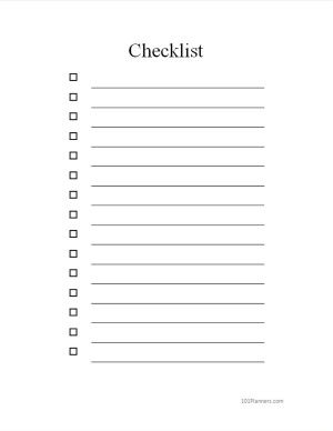 Microsoft Word Checklist Template Download Free