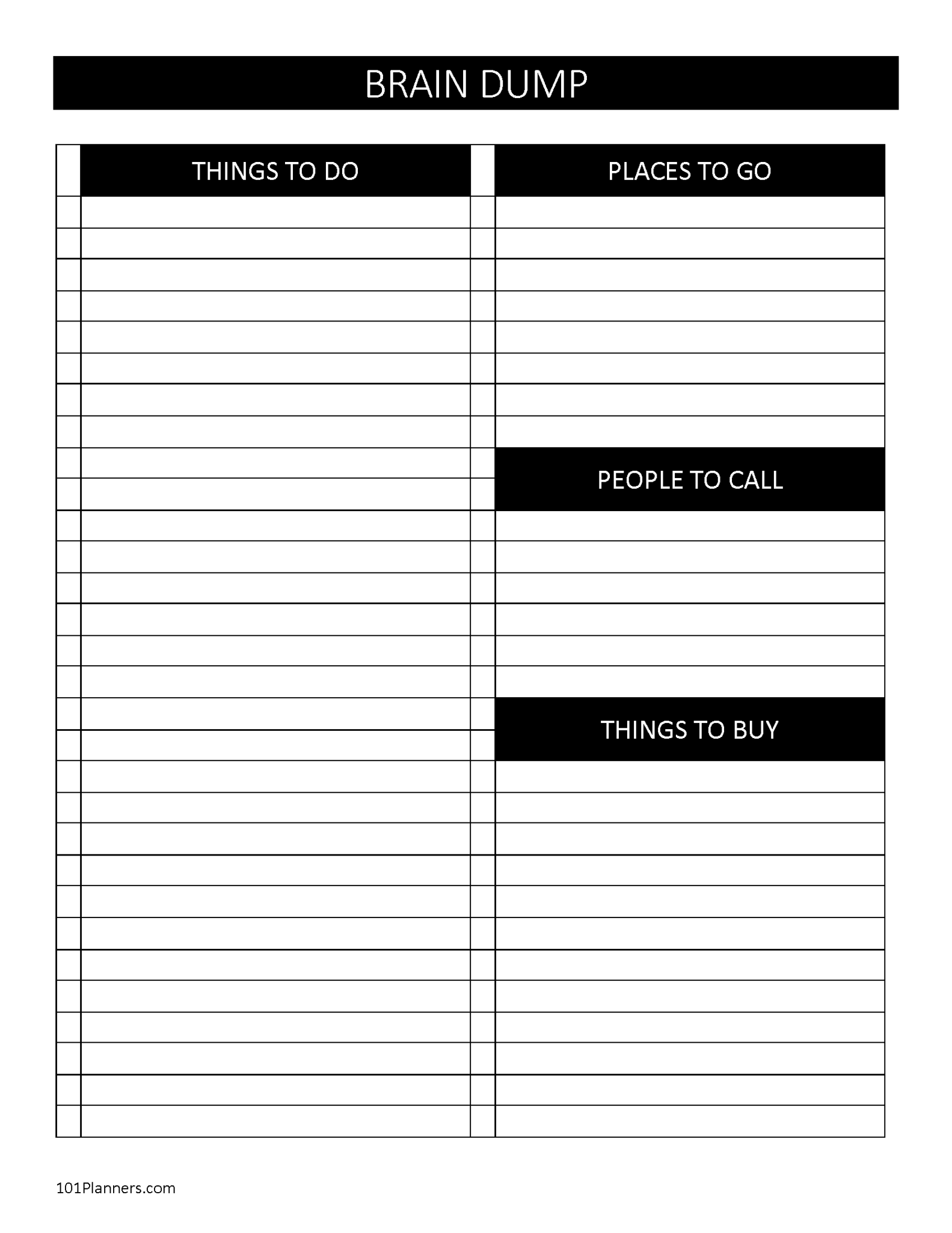 Brain Dump Worksheet | FREE Editable Printable Worksheet