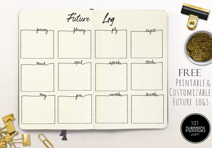 The Bullet Journal Future Log with Free Printables