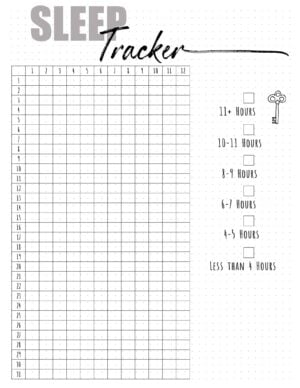 Sleep Tracker Bullet Journal | Free Customizable Printable