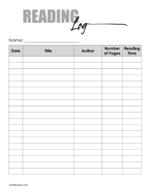 Free Printable Reading Log Template | Bullet Journal & Traditional