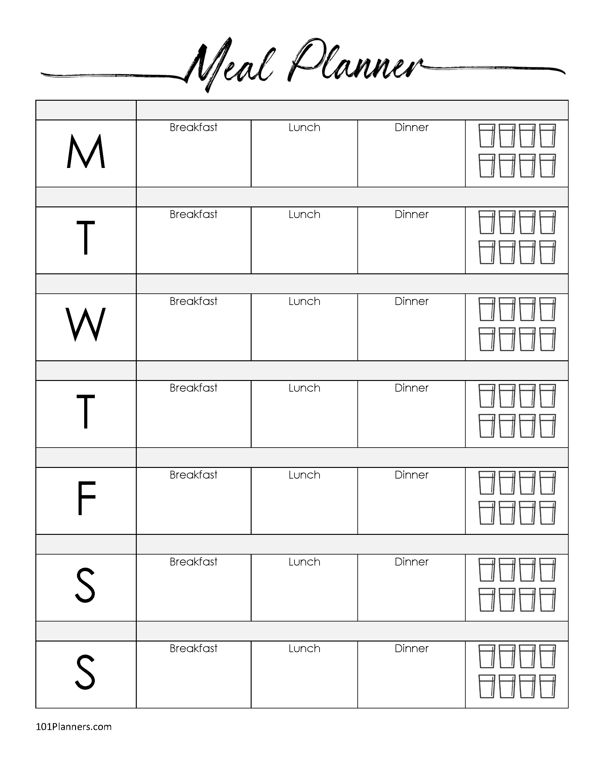 FREE Printable Meal Plan Template | Customize Before You Print