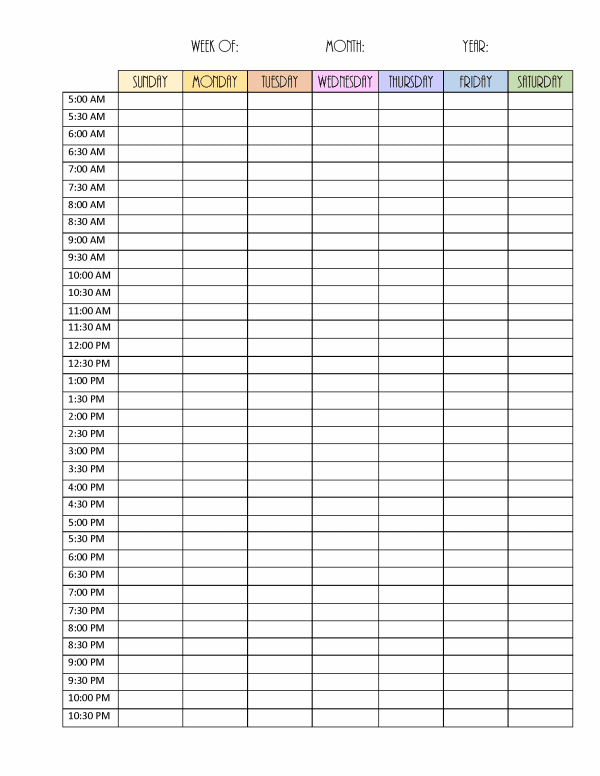 Free Printable Week Calendars | Customize Online & Print at Home