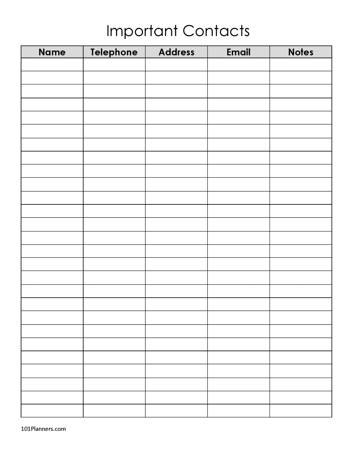 FREE Editable Contact List Template | Editable PDF, Word, Image