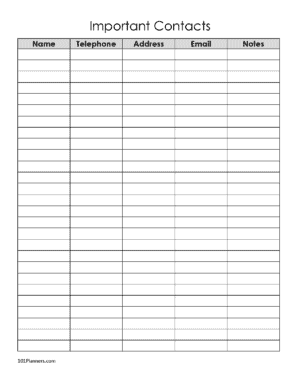 FREE Editable Contact List Template | Editable PDF, Word, Image
