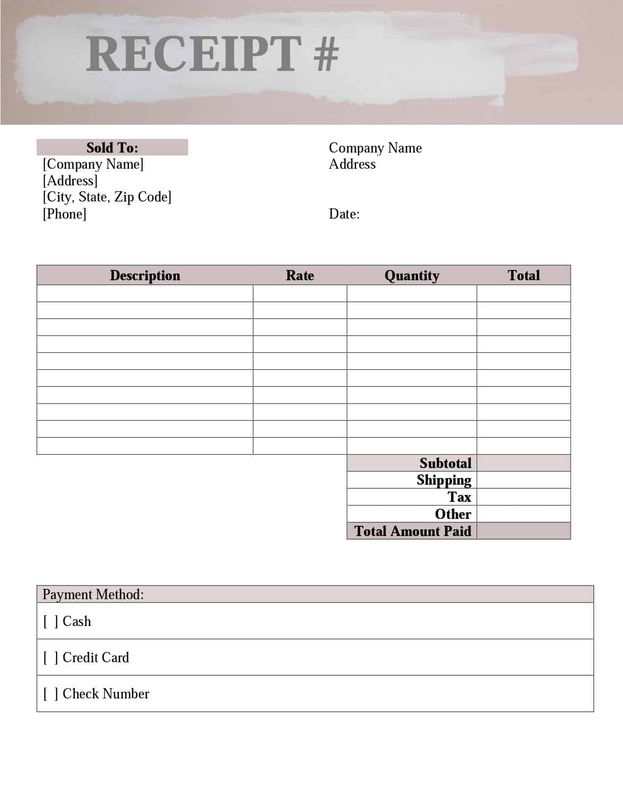 Receipt Template Pdf Download Free PDF Receipt Templates | Smartsheet