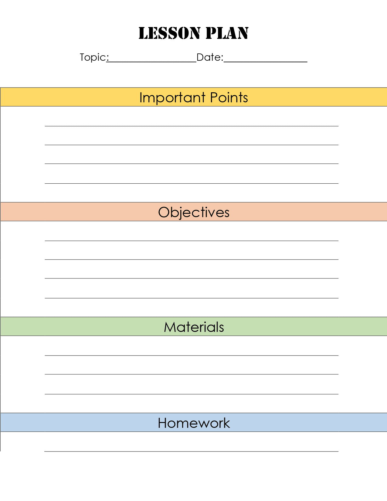 Lesson Plan Template Word Free Pdf - Infoupdate.org