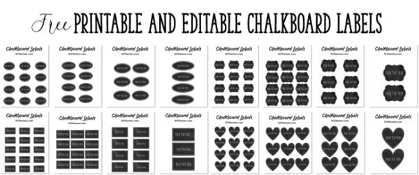 FREE DIY Printable chalkboard labels | Edit Online
