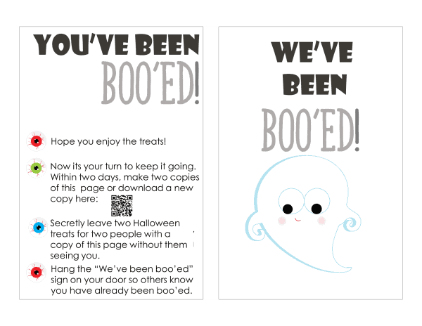 FREE Printable You've Been Booed Sign & I've Been Booed Sign
