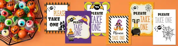 Free Printable Please Take One Halloween Sign | 6 Designs