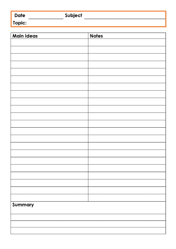 FREE Cornell Notes Template | Word, PDF & Google Docs