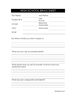 FREE Editable Brag Sheet Template | Word, Typeable PDF, Image
