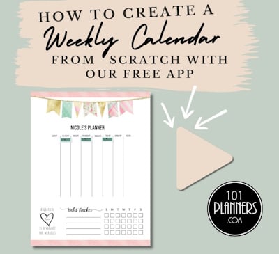 FREE Weekly Calendar | Printable or Digital | Instant Download
