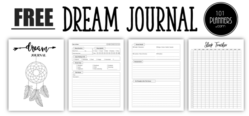 FREE Printable Dream Journal | Dream Diary