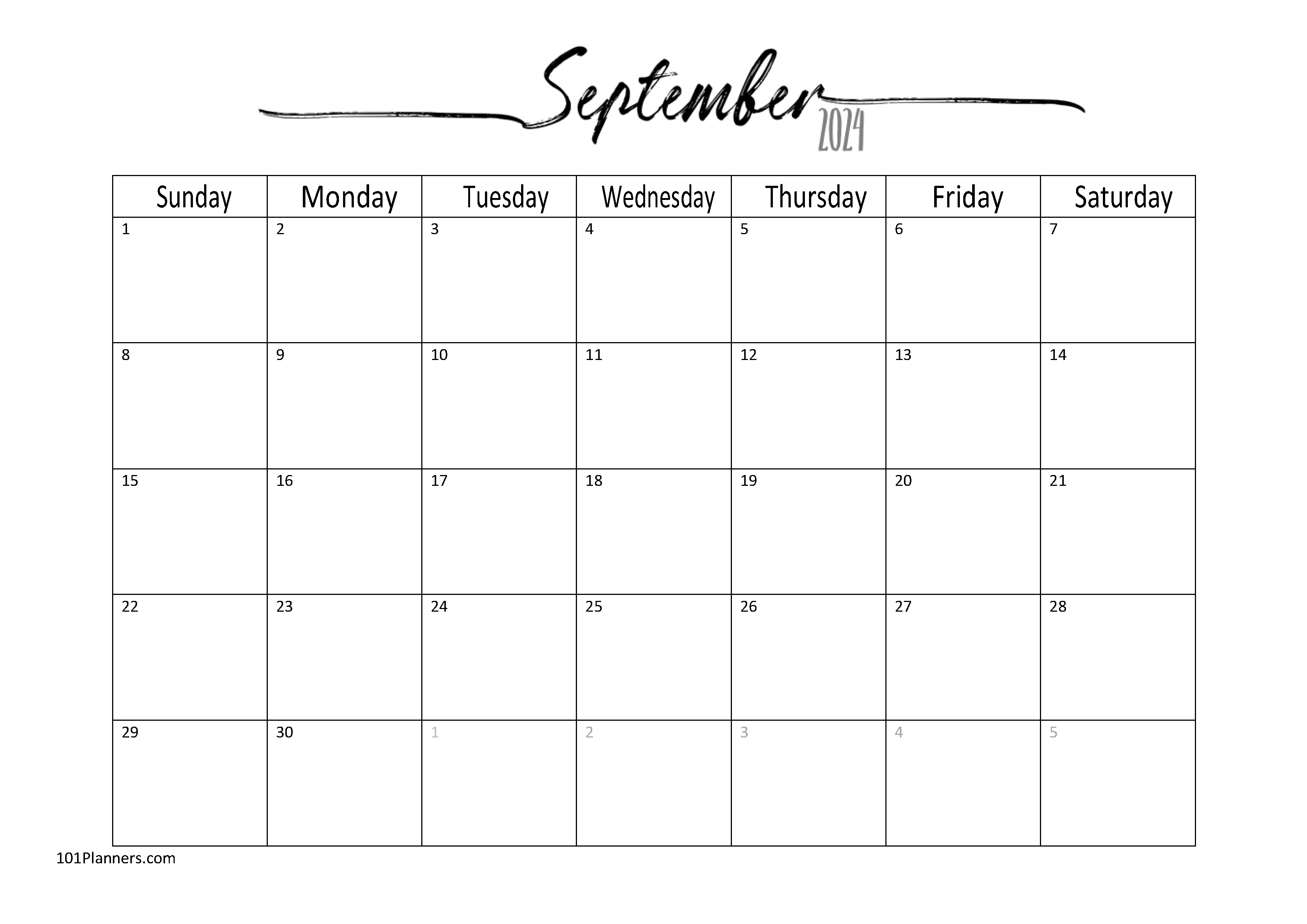 FREE 2024 Calendar Template Word | Instant Download