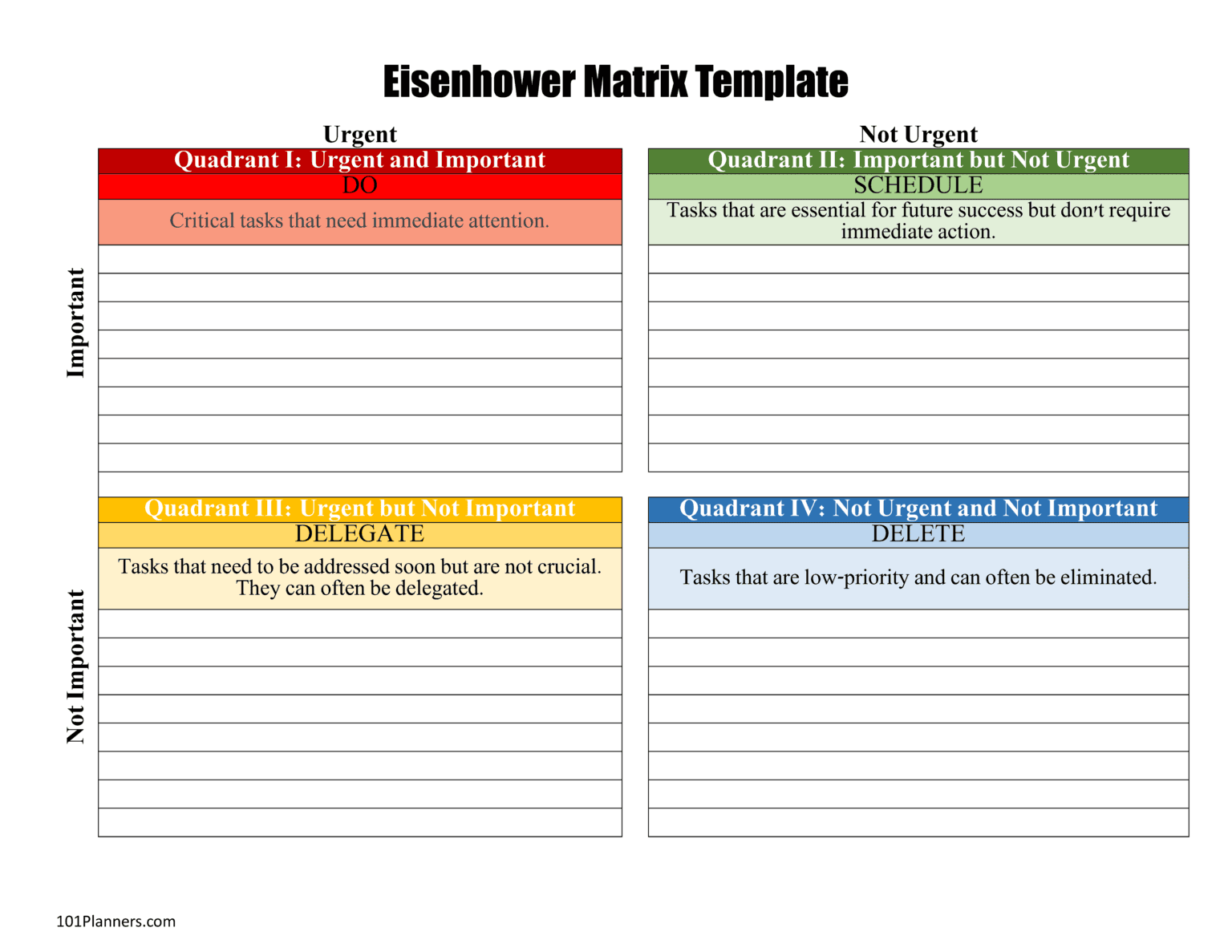 FREE Eisenhower Matrix Template | Instant Download