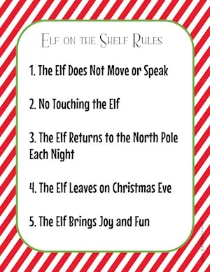 FREE Free Elf on the Shelf Rules Printable | Editable