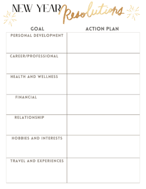 FREE New year's resolution template