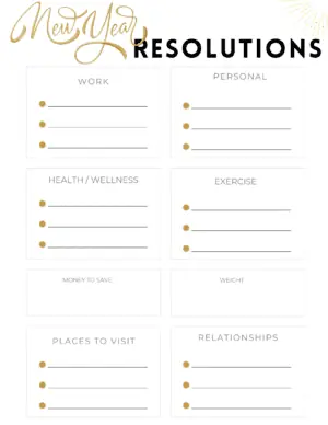 FREE New year's resolution template