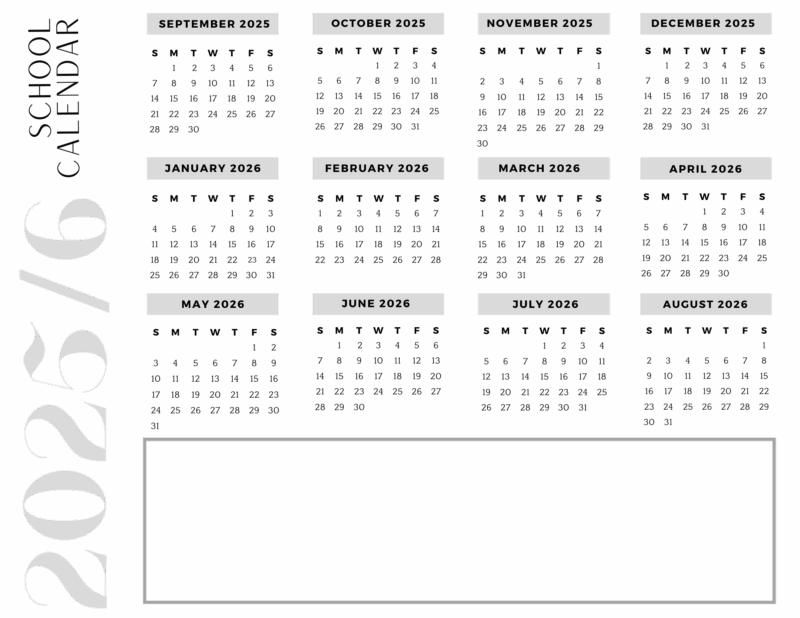 School Calendar Template | FREE Online Designer