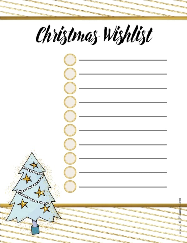 Christmas Wishlist Template | Instant Download