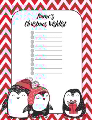 Christmas Wishlist Template | Instant Download