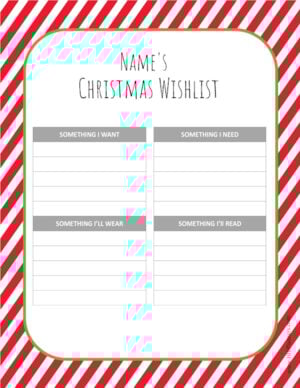 Christmas Wishlist Template | Instant Download