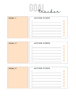Free Goal Tracker Templates