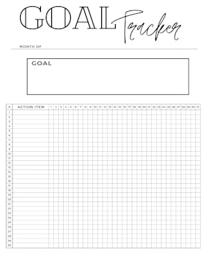 Free Goal Tracker Templates