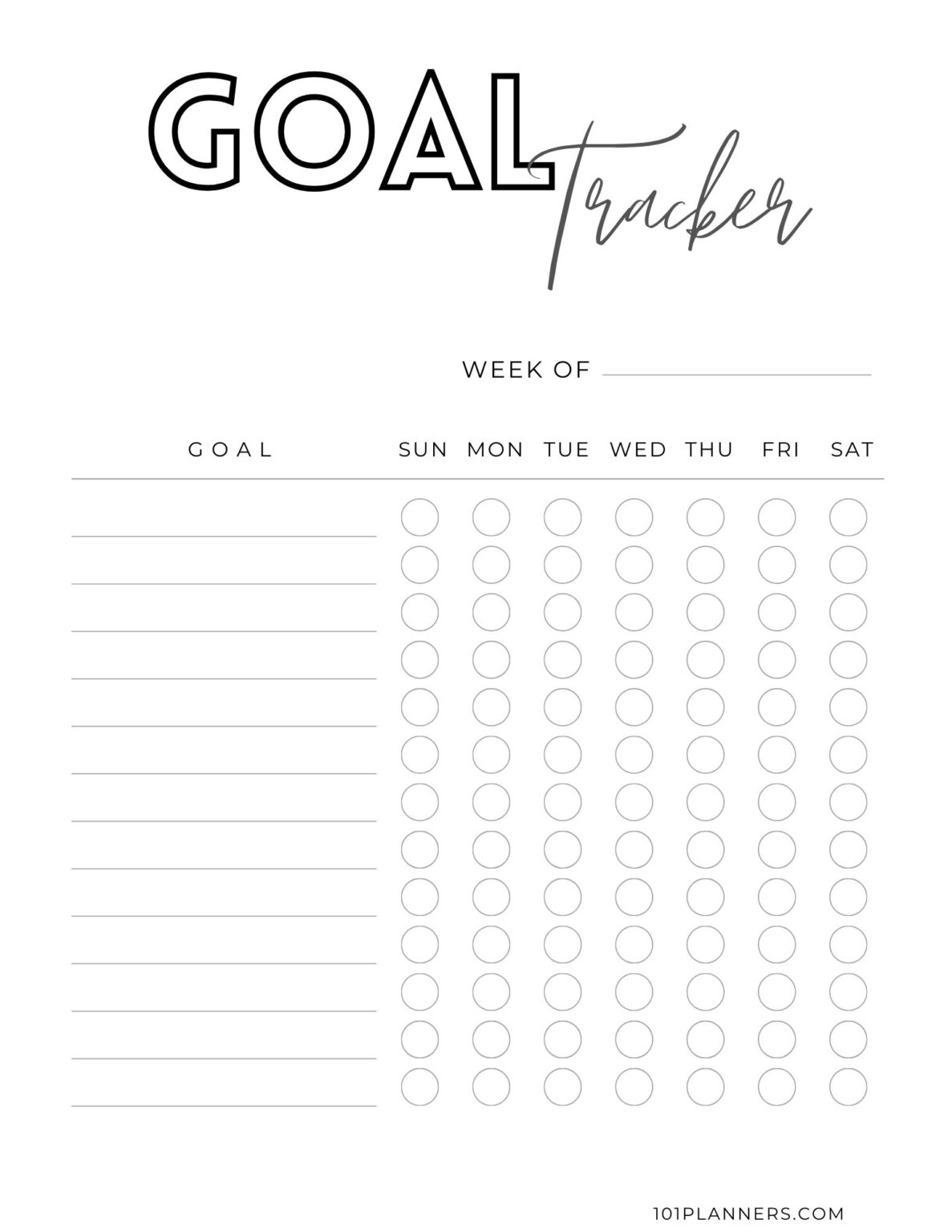 Free Goal Tracker Templates