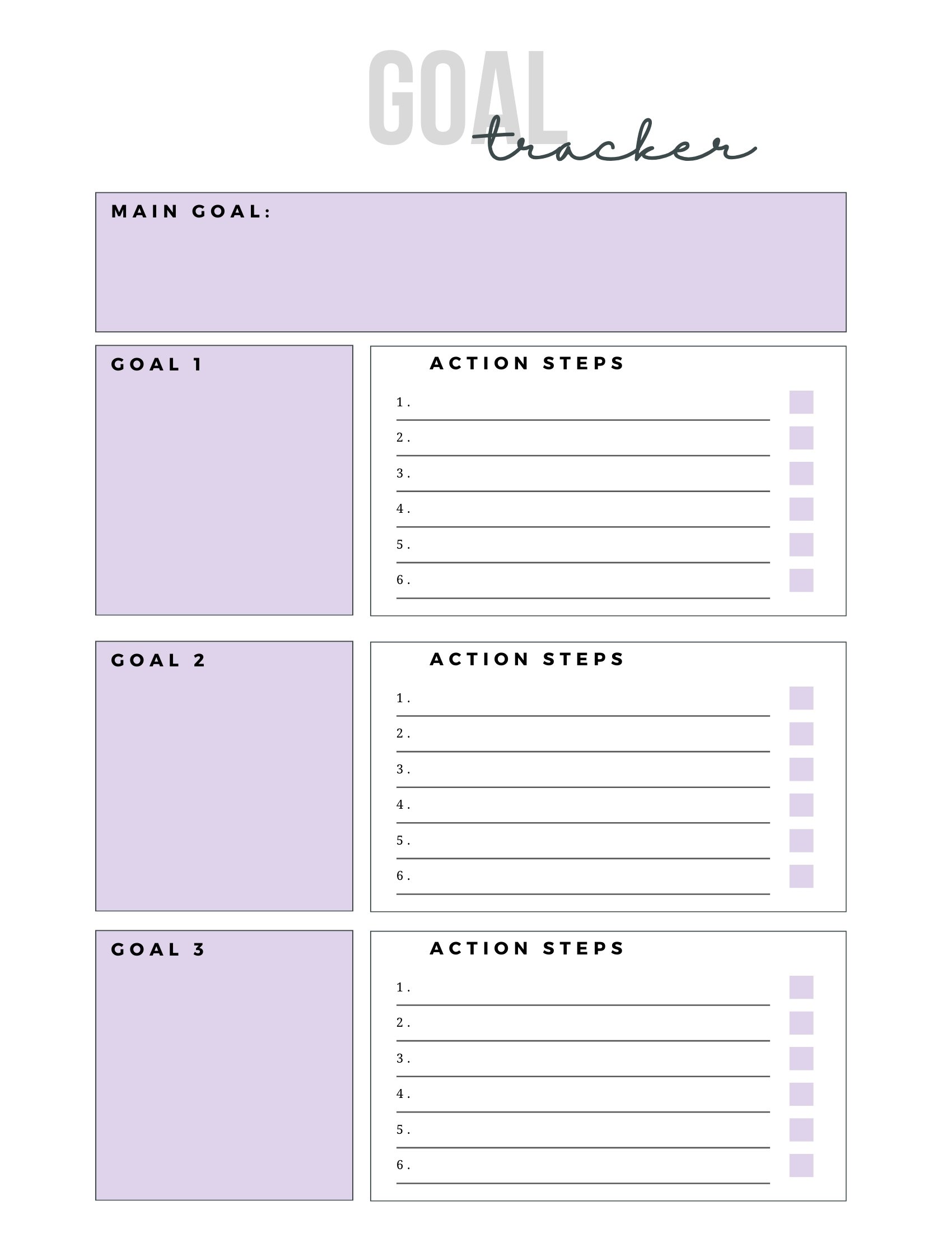 Free Goal Tracker Templates