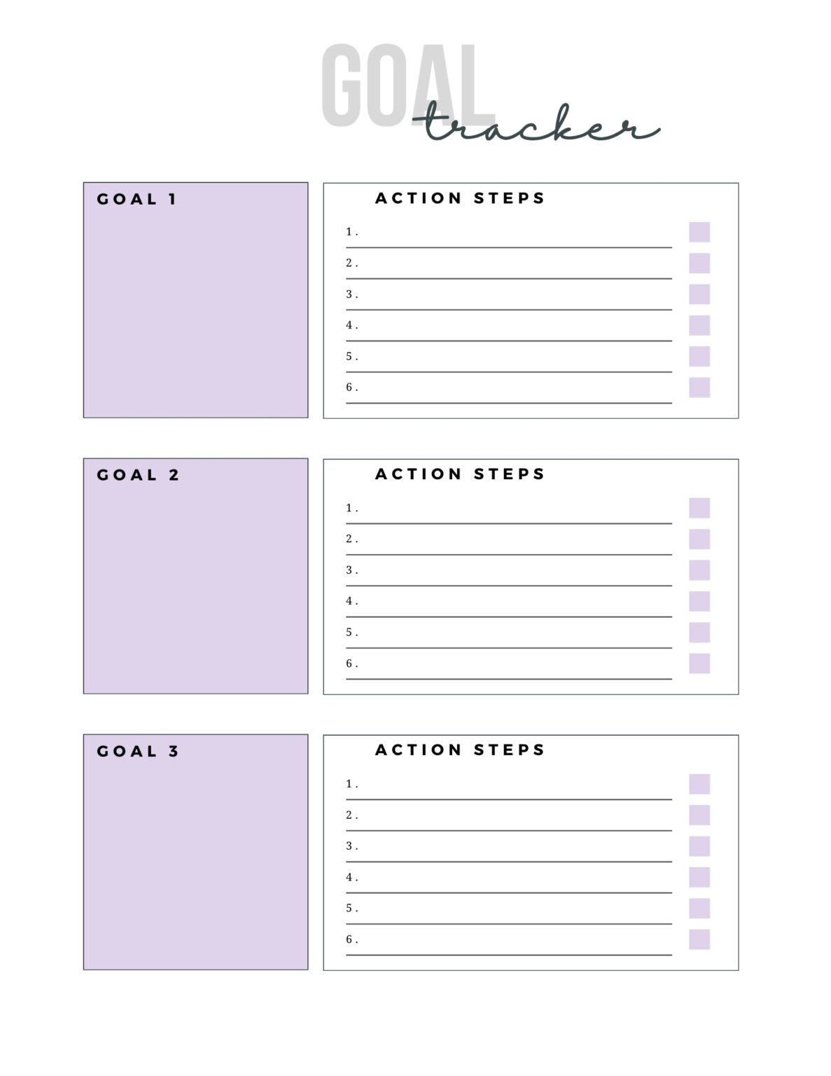 Free Goal Tracker Templates